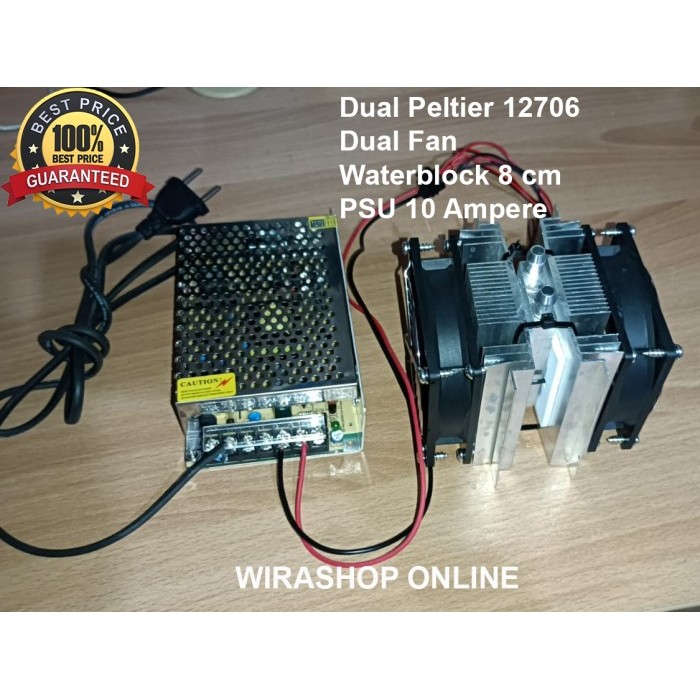 Jual Paket Chiller Aquarium Dual Peltier, Water Block 8cm dan PSU 10 ...
