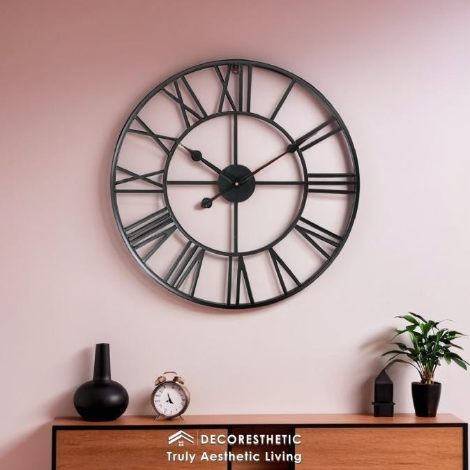 Jual Jam Dinding Modern Minimalis Hias Dekorasi Dinding Romawi Besar 58 ...