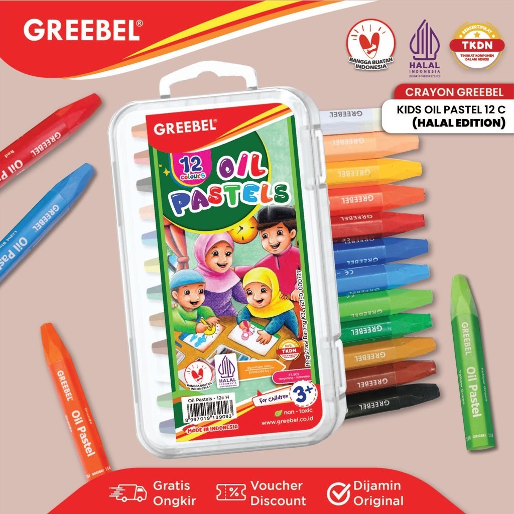Jual Greebel Crayon Krayon 12 Warna Crayon Oil Pastel 12C / Crayon ...