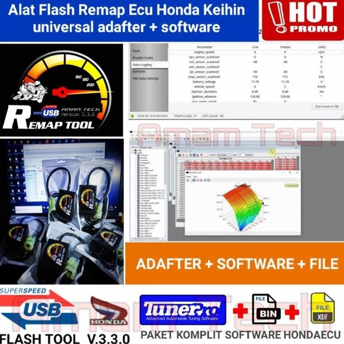 Jual Alat flash remap + software ecu keihin scanner reset motor honda ...