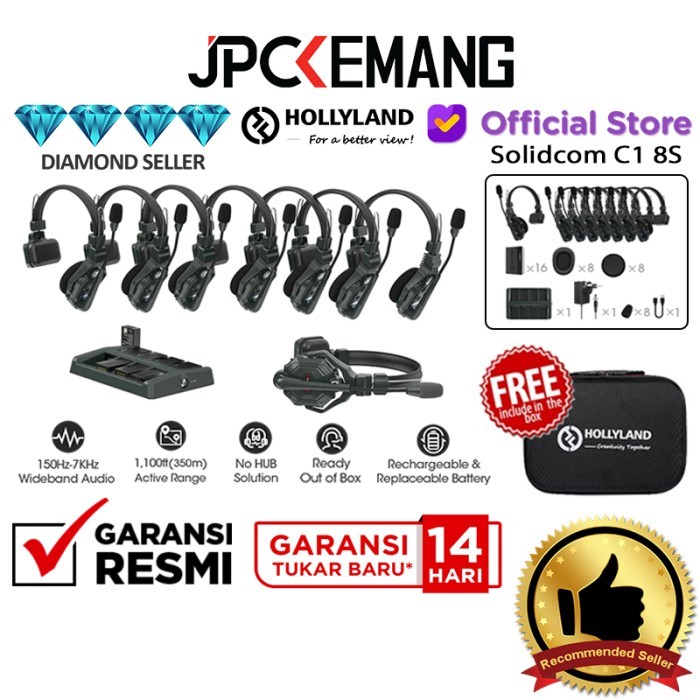 Jual Hollyland Solidcom C1 8S 8-Person Wireless Intercom Headset RESMI ...