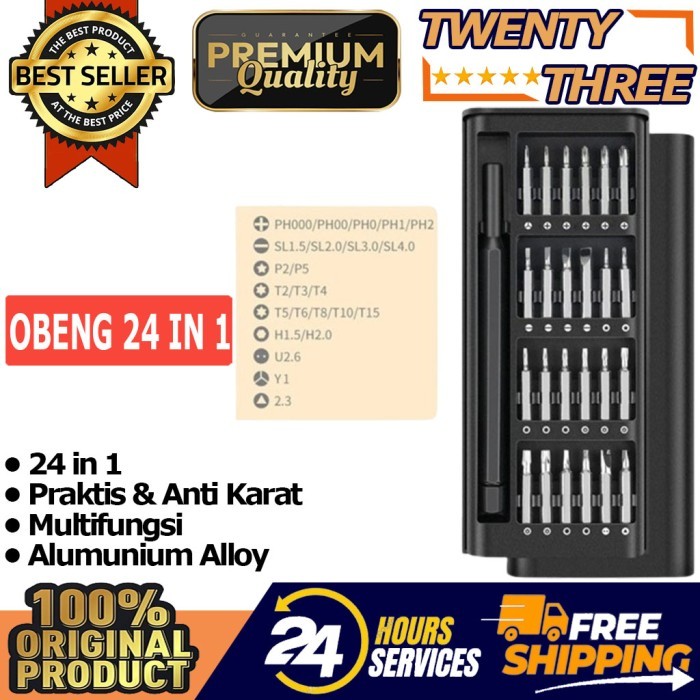 Jual TERBAIK Obeng set kit Jam Screwdriver HP Laptop Komputer 24 in 1 Magnetic Baut | Shopee ...