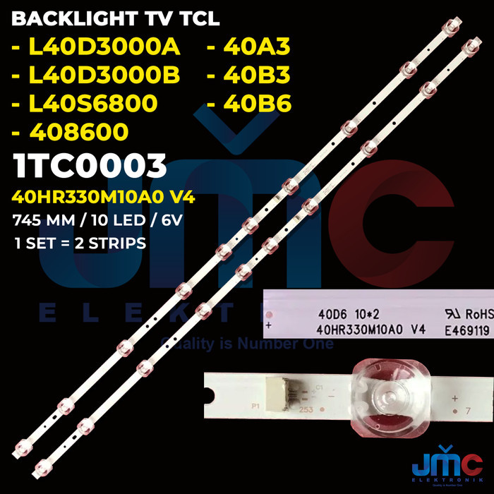 Jual Backlight Tv Tcl L40D3000A L40S6800 40A3 40B3 408600 Lampu Led Bl ...