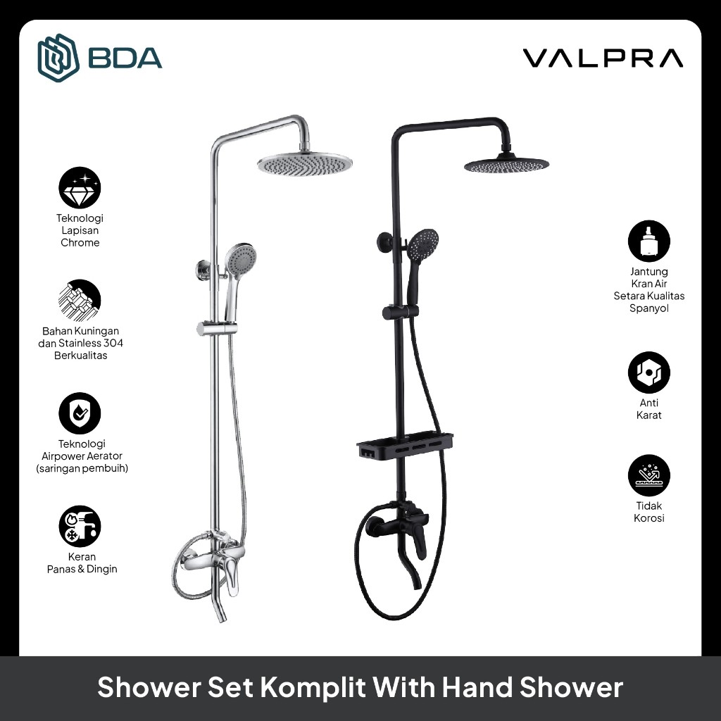 Jual Valpra Shower Kamar Mandi Set Shower Set Tiang Shower Mandi Panas ...
