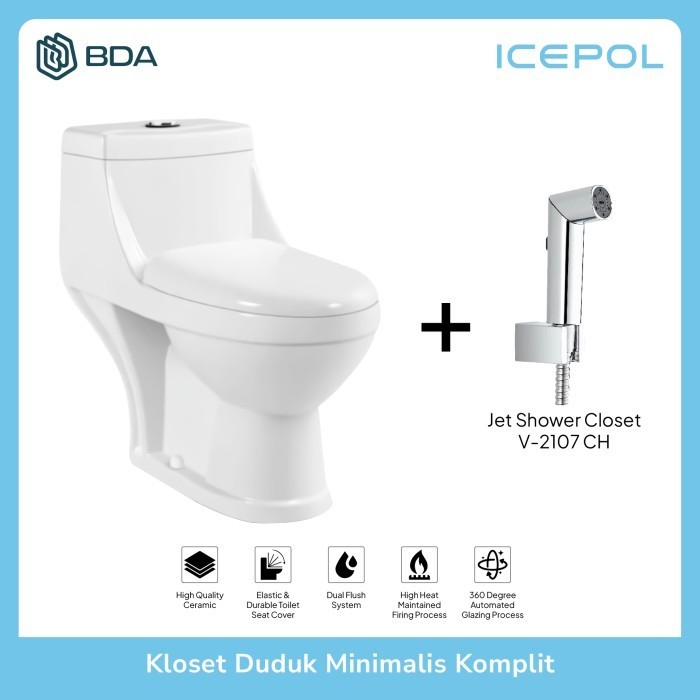 Jual Icepol Icepol Closet Duduk Kloset Duduk Toilet Duduk IC 2029 Bundling Jet Washer | Shopee ...