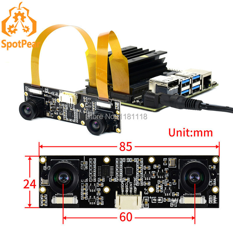 Jual SGS Raspberry Pi IMX219-83 Stereo Camera 8MP Binocular Camera Module Depth Vision for ...