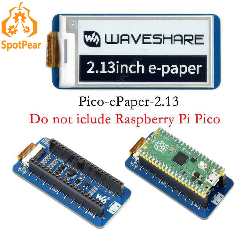 Jual New Raspberry Pi Pico 2.13inch E-Paper E-Ink Display Module 250×122 Black / White SPI ...