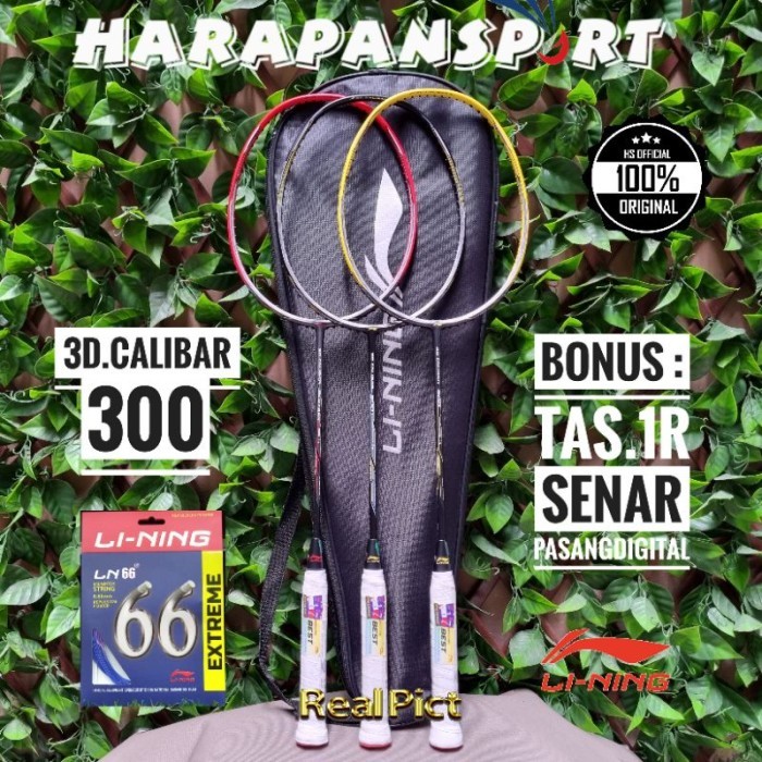 Jual STOK TERBARU!! RAKET BADMINTON LINING 3D CALIBAR 300 ORIGINAL 100% ...