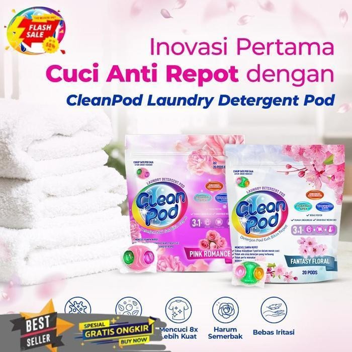 Jual TODAY [ BUY 1 GET 1 FREE ] CLEANPOD PINK ROMANCE LAUNDRY DETERGENT POD/ DETERJEN LAUNDRY ...