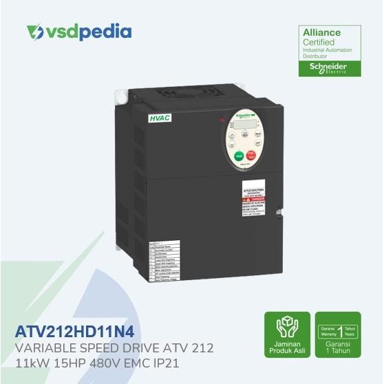 Jual SCHNEIDER ATV212 11KW 15HP 480V TRI CEM IP20 ATV212HD11N4 | Shopee ...