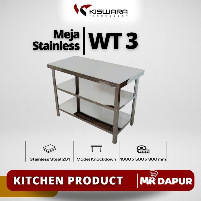 Jual MEJA STAINLESS STEEL MRDAPUR WT 3 - KISWARA BANDUNG | Shopee Indonesia