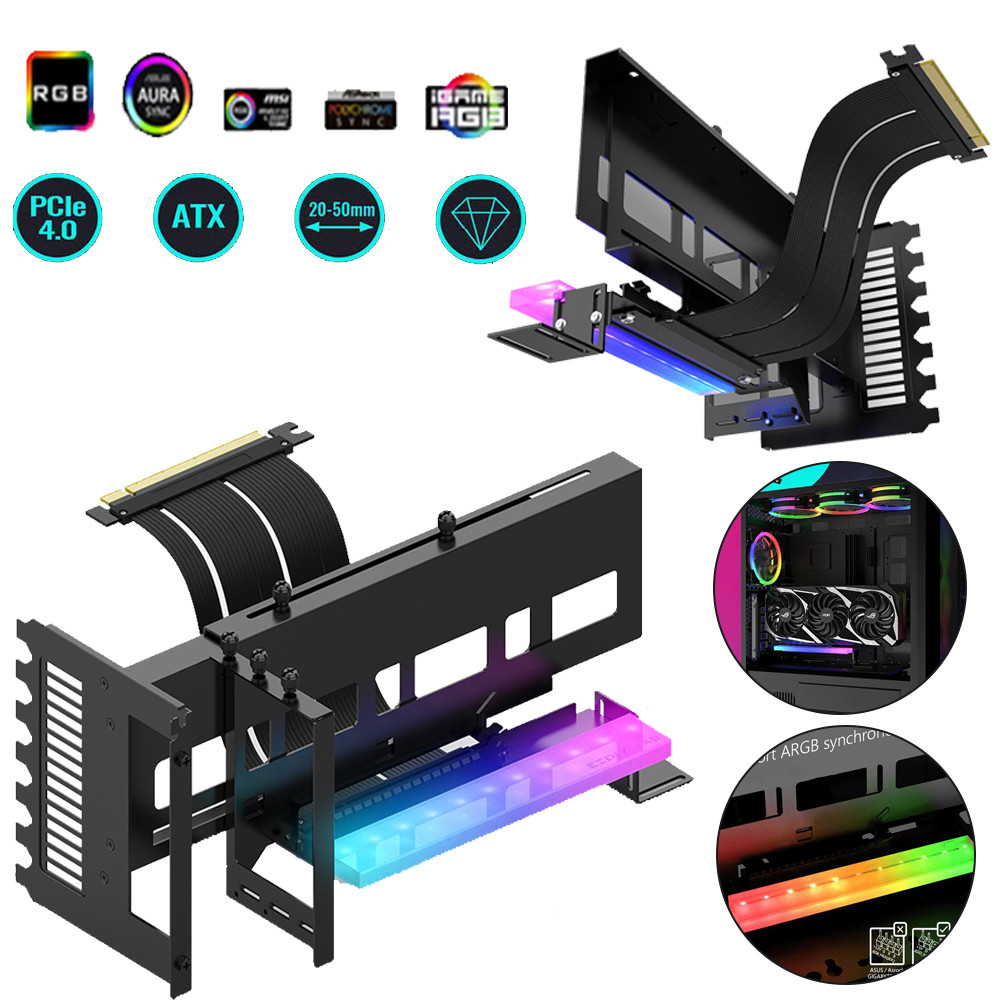 Jual BARU PCI-E 4.0 16X RGB Graphics Card Bracket Connector Cable Riser ...
