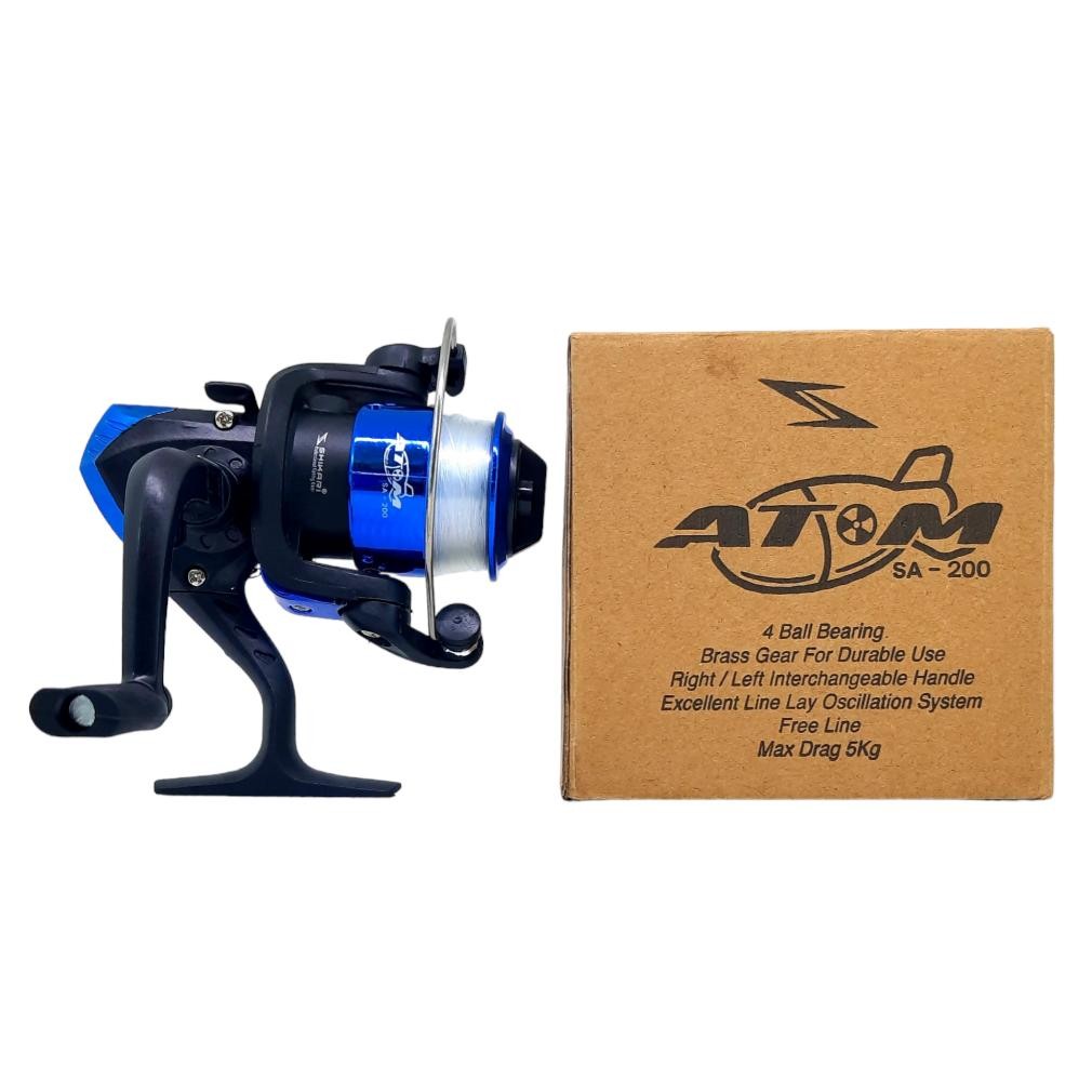 Jual se-7 Reel Pancing Shikari Atom 200 Free Senar Spool Plastik ...