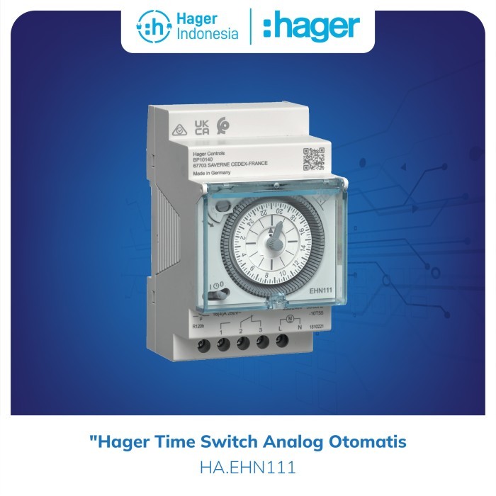 Jual Hager Timer Ehn111 Time Switch Analog Otomatis Auto 16A 230V 50Hz ...