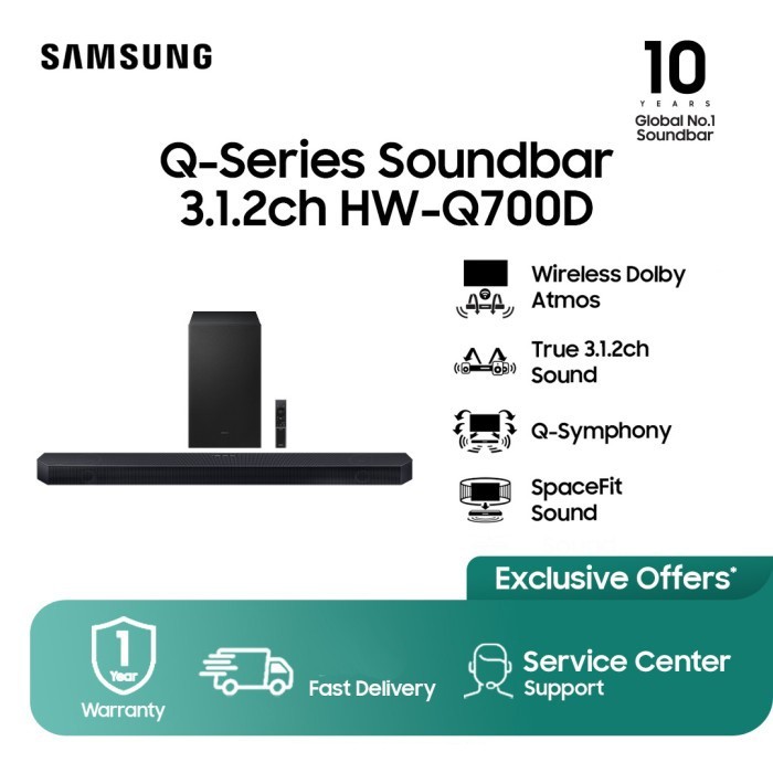 Jual Samsung HW-Q700D/XD Soundbar 3.1.2ch Wireless Dolby Atmos | Shopee ...