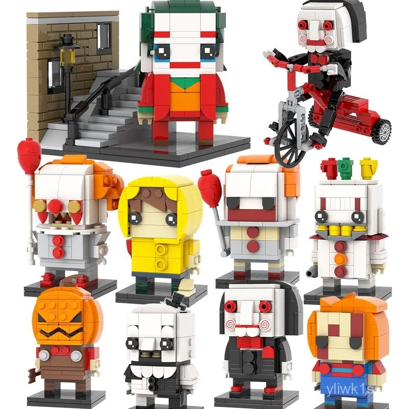 Jual MOOXI Variety Horror Movie Halloween Joker Figure Brickheadzed DIY ...