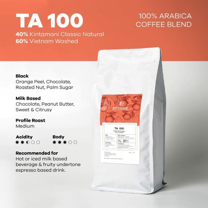 Jual TA-100 Espresso Blend 100% Biji Kopi Arabika Commercial Sky Nine ...