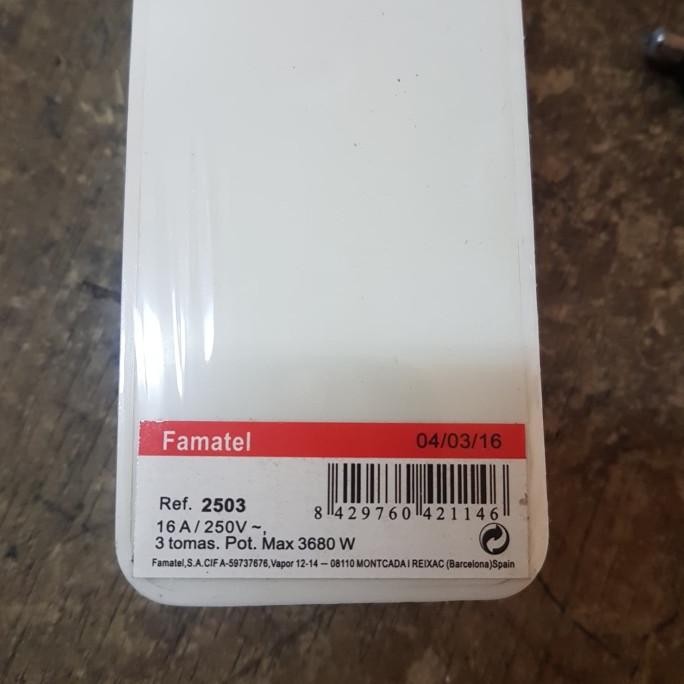 Jual STOP KONTAK 3 LUBANG FAMATEL (MADE IN SPAIN) | Shopee Indonesia