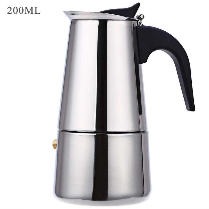 Jual CUCI GUDANG [COD] Teko Espresso Coffee Maker Moka Pot Saringan Ampas Kopi 200ml 4 Cup Anti ...