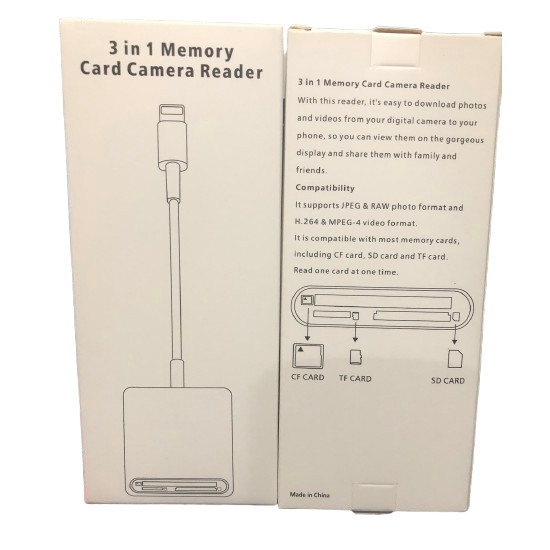 Jual Lightning to 3in1 SD/TF/CF Card OTG Reader Adapter Connector ...