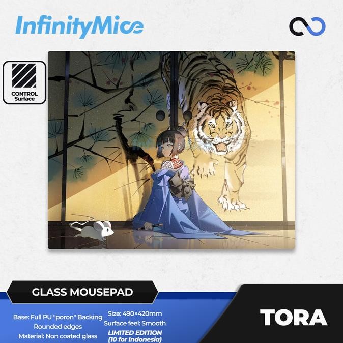 Jual CO Infinity Mice Tora Poron Base Glass Gaming Mousepad Kaca ...