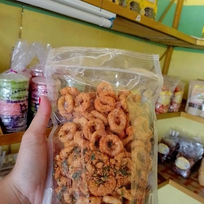 Jual PRODUK TERBATAS PROMO 200 gram Kelanting udang/cincin udang pedas ...