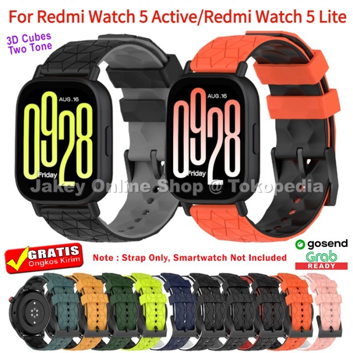 Jual Jual [READY] STRAP TALI JAM REDMI WATCH 5 ACTIVE - REDMI WATCH 5 LITE MODEL 3D CUBES TWO ...