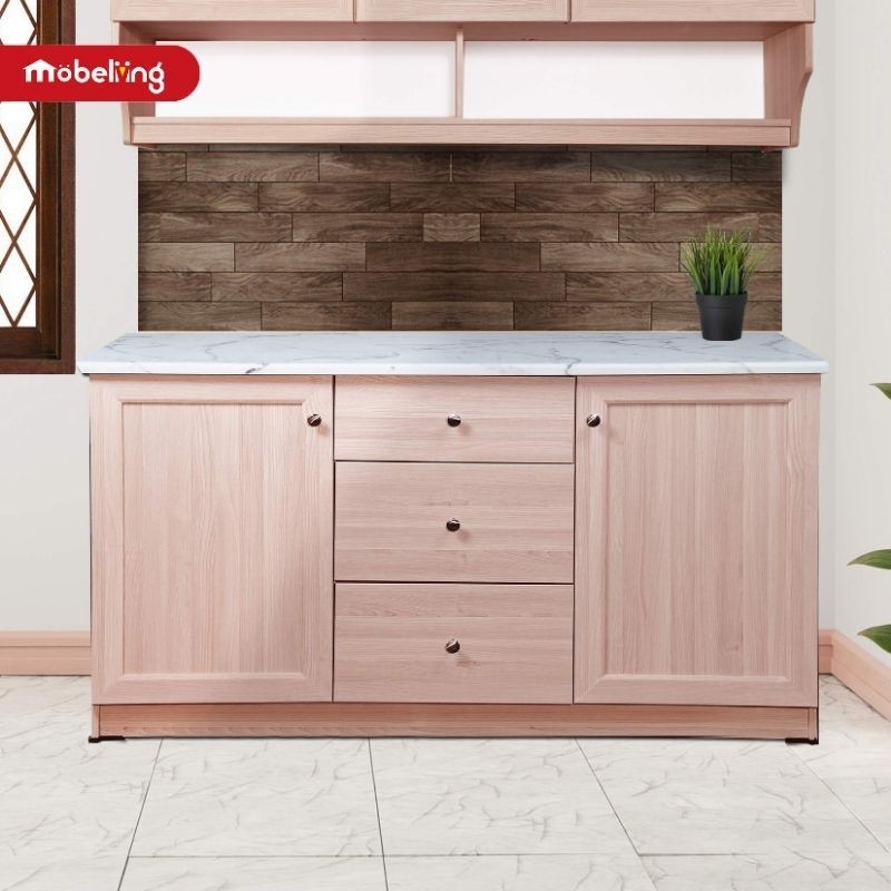 Jual Mobeliving - Kitchen Set Aileen Bawah Laci Sonoma | Shopee Indonesia