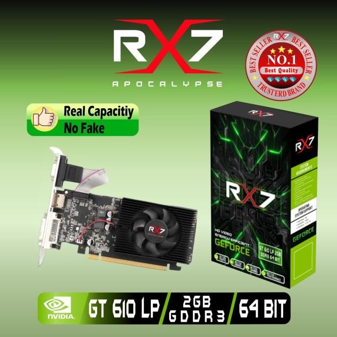 Jual VGA RX7 GT 610 LP 2GB DDR3 64 BIT REAL CAPACITY RESMI | Shopee Indonesia