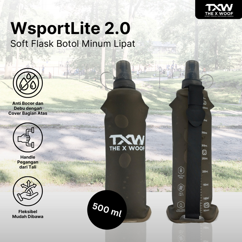 Jual WsportLite2Base Botol Minum Lipat Olahraga Lari 500ml BPA Free The ...