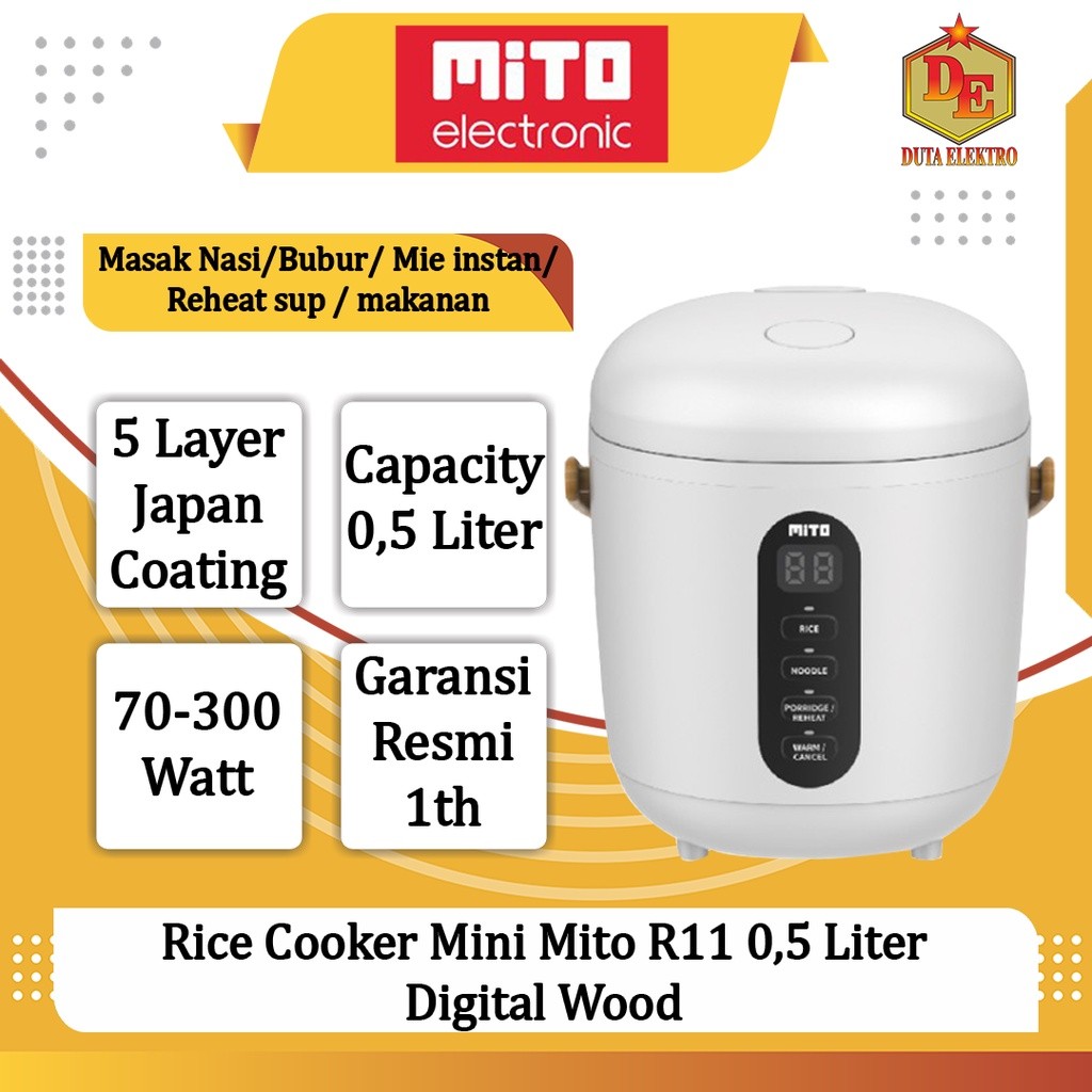 Jual Magic Com Digital 0,5 Liter Mito R11 Wood Rice Cooker Mini ...