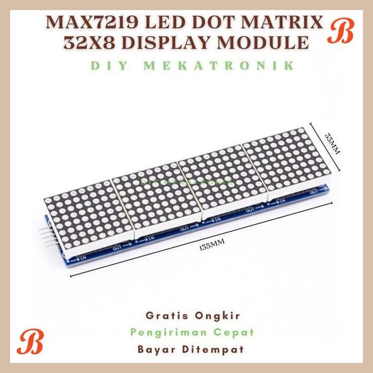 Jual | DE | MAX7219 32X8 LED DOT MATRIX MODULE 8X8 4-IN-1 RUNNING TEXT DISPLAY | Shopee Indonesia