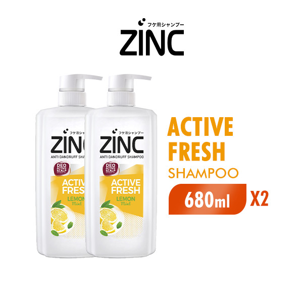 Jual Zinc Shampoo Active Fresh Botol 680 ml x2 | Shopee Indonesia