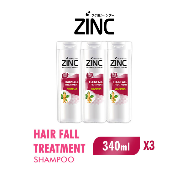 Jual Zinc Shampoo Hair Fall Treatment Botol 340 ml x3 | Shopee Indonesia