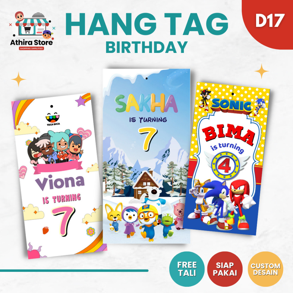 Jual D17 Hang tag ulang tahun / kartu ucapan ulang tahun / souvenir ...