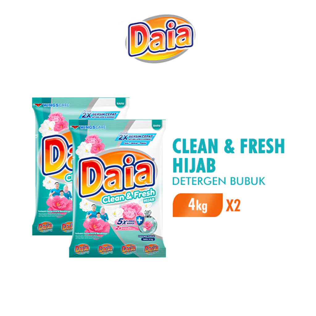 Jual Daia Detergen Bubuk Clean & Fresh Hijab 4 kg x2 | Shopee Indonesia