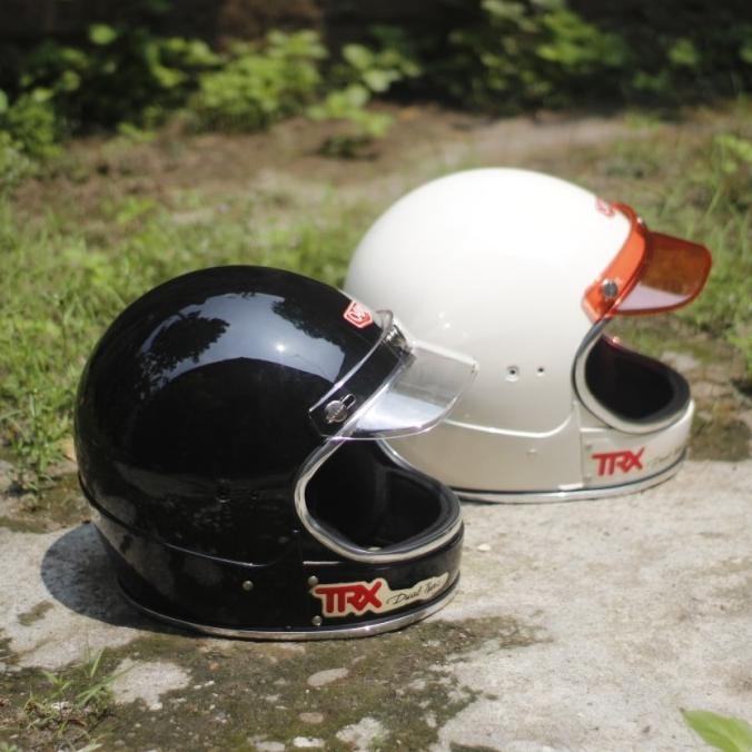 Jual Helm Trx Custom White & Black Original Dan Terpercaya | Shopee ...