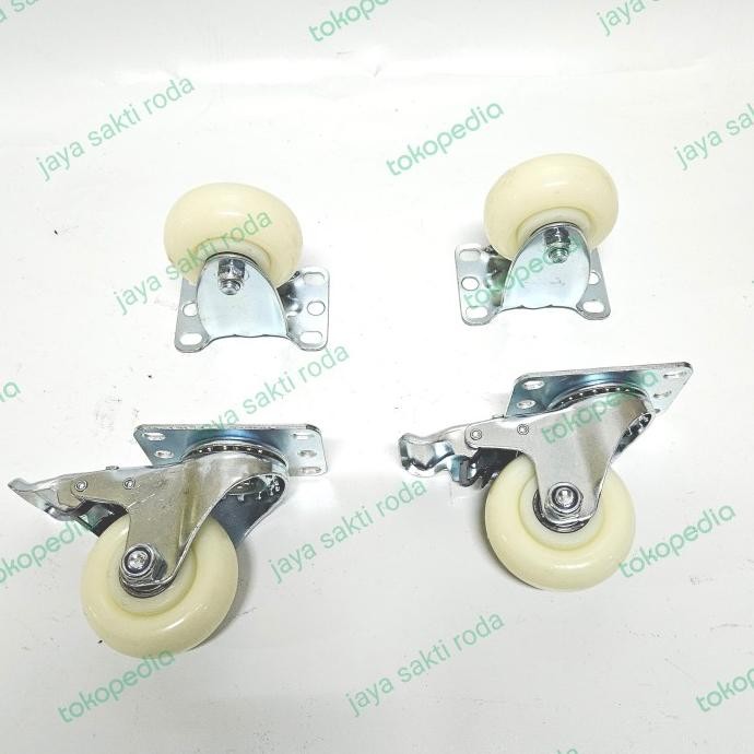 Jual Roda Nilon 3 Inch Ball Bearing Medium Duty 2Rem 2Mati Beban 420 Kg ...