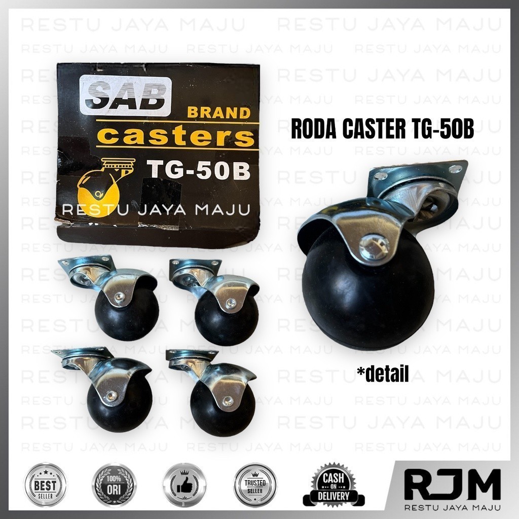 Jual SAB Roda Casters Bulat Hitam TG-50B Castor Salon Caster Etalase ...