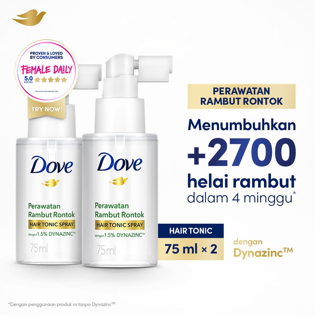 Jual Dove Hair Tonic Spray Perawatan Rambut Rontok - 75 ml x2 | Shopee ...