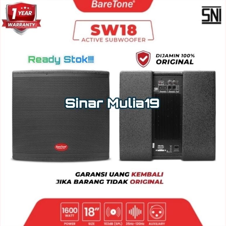Jual SUBWOOFER AKTIF 18 INCH TERBAIK BARETONE SW18 ORIGINAL [ GARANSI RESMI 1 TAHUN BARETONE ...