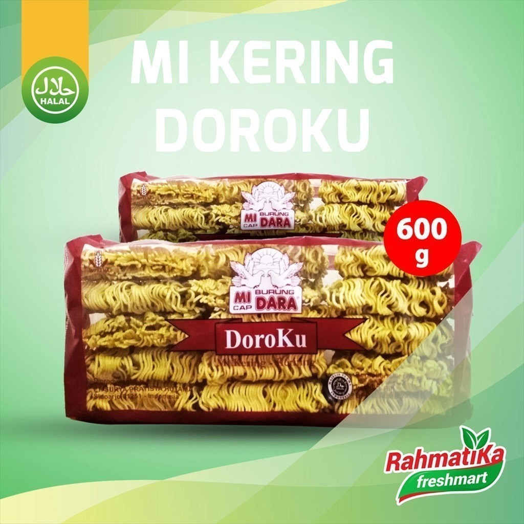 Jual Mi Burung Dara Cap DoroKu / Mie Kering Keriting 600 gr | Shopee ...