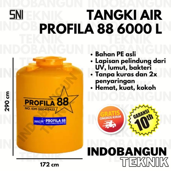 Jual Spesial Toren Tangki Tandon Air Profila 6000 Liter Anti Lumut ...