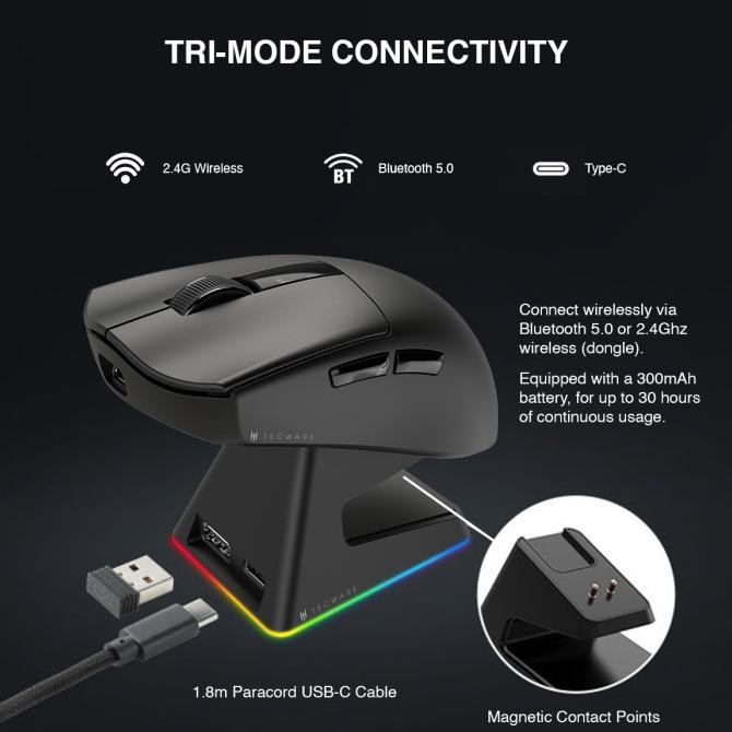 Jual Tecware Ex1 26K Wireless Mouse W/ Oled Display And Rgb Charging ...