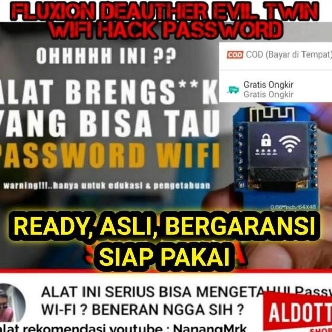 Jual Mini Oled Fluxion Portable Deauther Evil Twin Hack Wifi Bobol Password Siap Pakai Alat ...