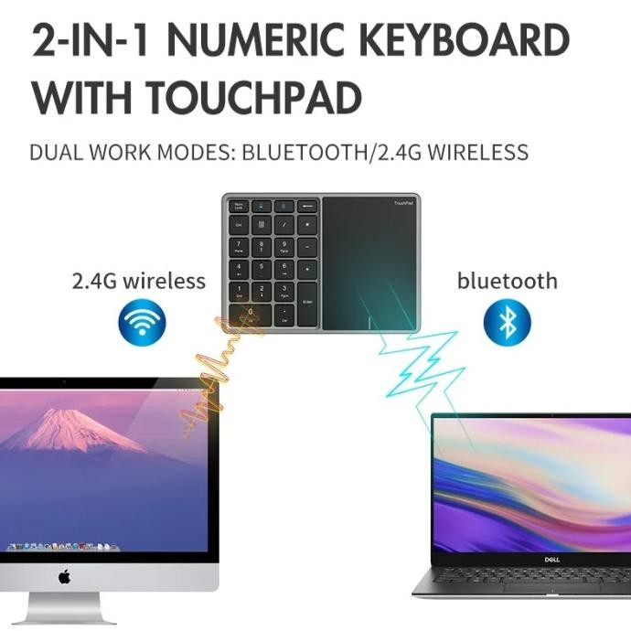Jual Wireless Bluetooth 2.4G Numeric Keypad Keyboard 22-Key Number With ...