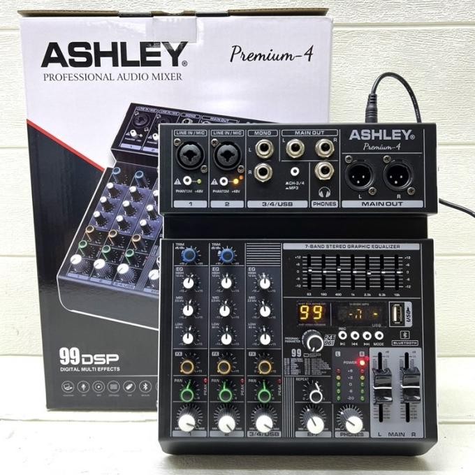 Jual Mixer Ashley 4 Original 4 Channel Bluetooth - Usb With Soundca Co | Shopee Indonesia