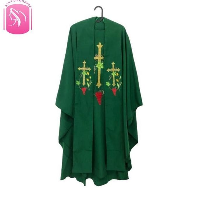 Jual Kasula Halus dan Tebal Bordir Sedang 016 Jubah Imam Katolik Baju ...