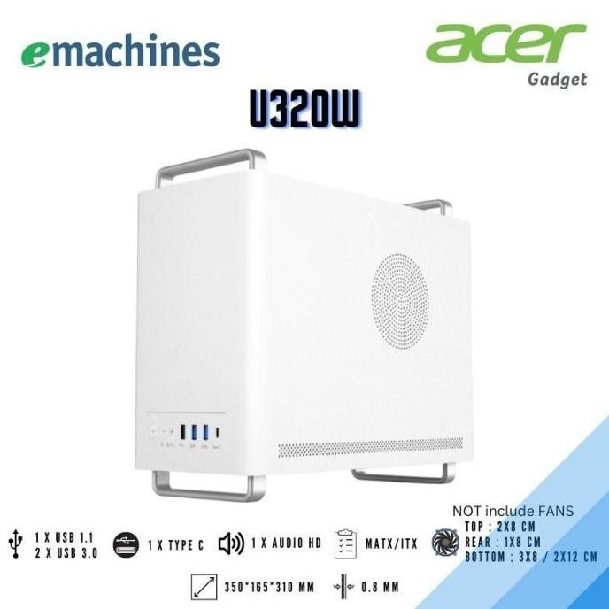 Jual Casing Pc Acer Emachine Gadget U320Wm M-Atx White - U320 New Stok ...
