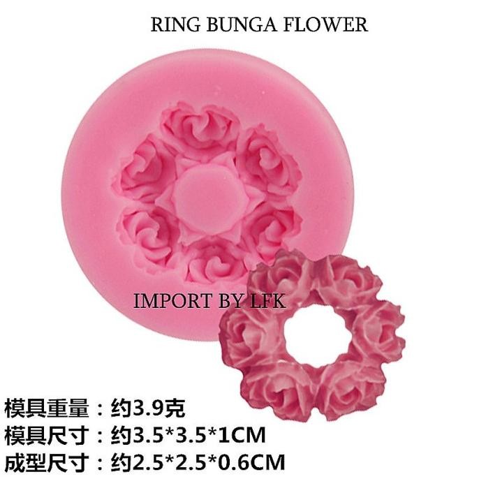 Jual HJK SF SILIKON CETAKAN 7X4CM BUNGA MAWAR KEMBANG DEKORASI KUE 3D ...